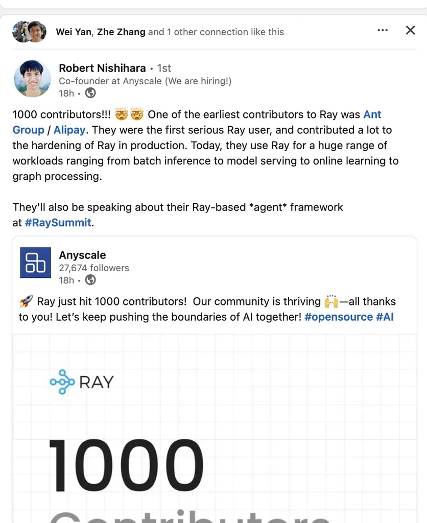 Ray Summit 2024 亮点抢先看！蚂蚁分布式 AI Agent 框架首次亮相！ - 社区交流 - Ray中文问答
